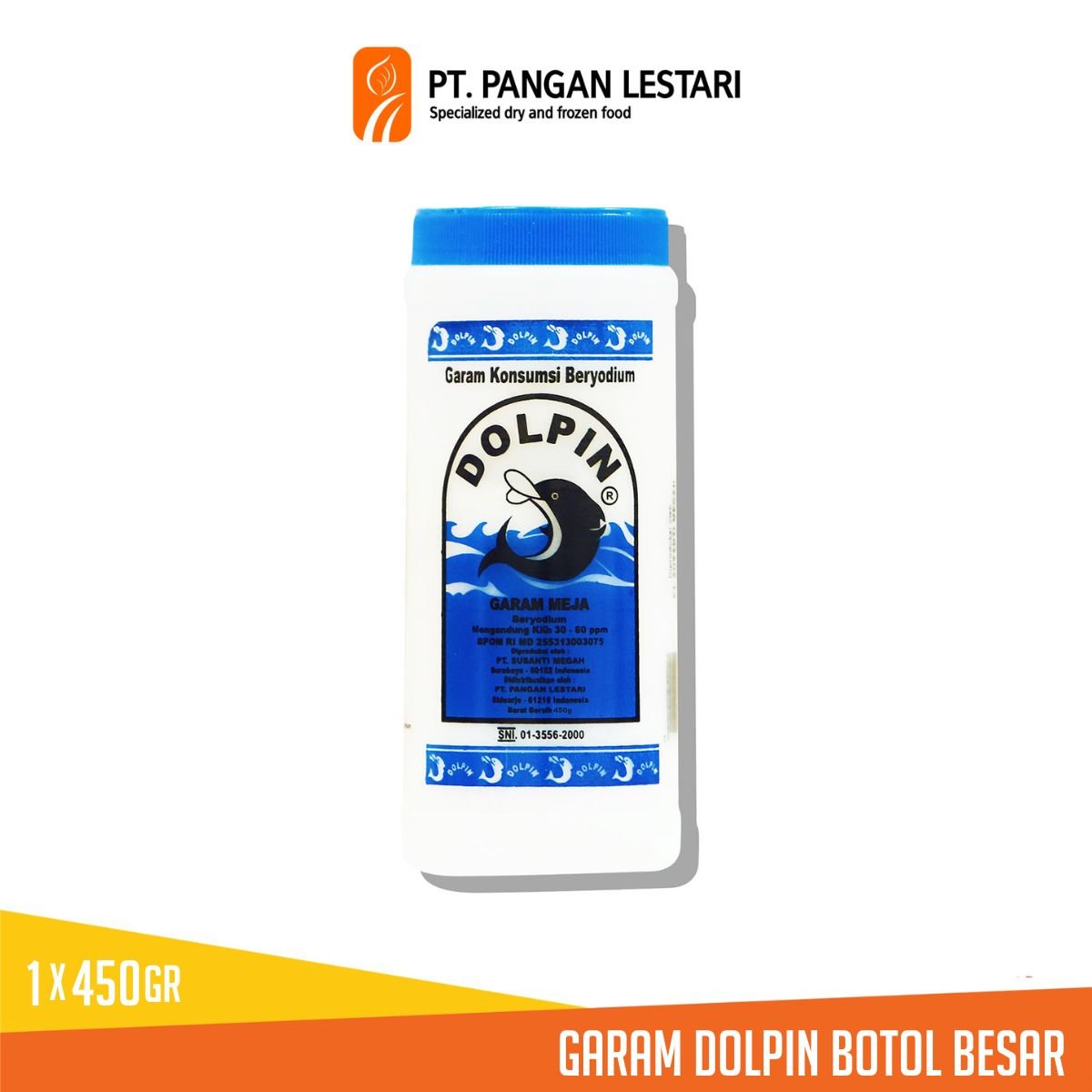 Garam Dolpin Botol Besar (450 gr) - Pangan Lestari
